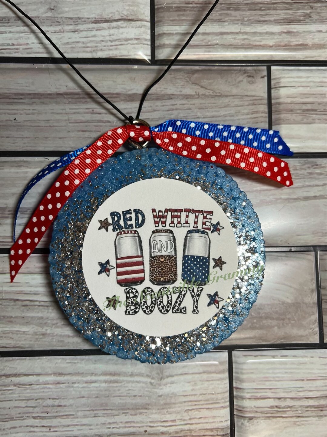 Red White and Boozy Round Freshie Air Freshener Car Scents Candle ...