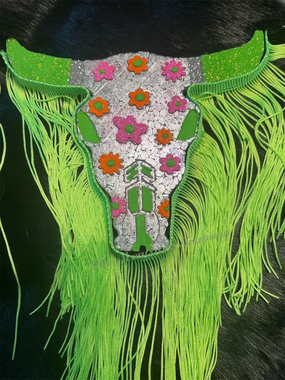 Fancy Steer Head With Flowers and Fringe Car Freshie Large Air ...