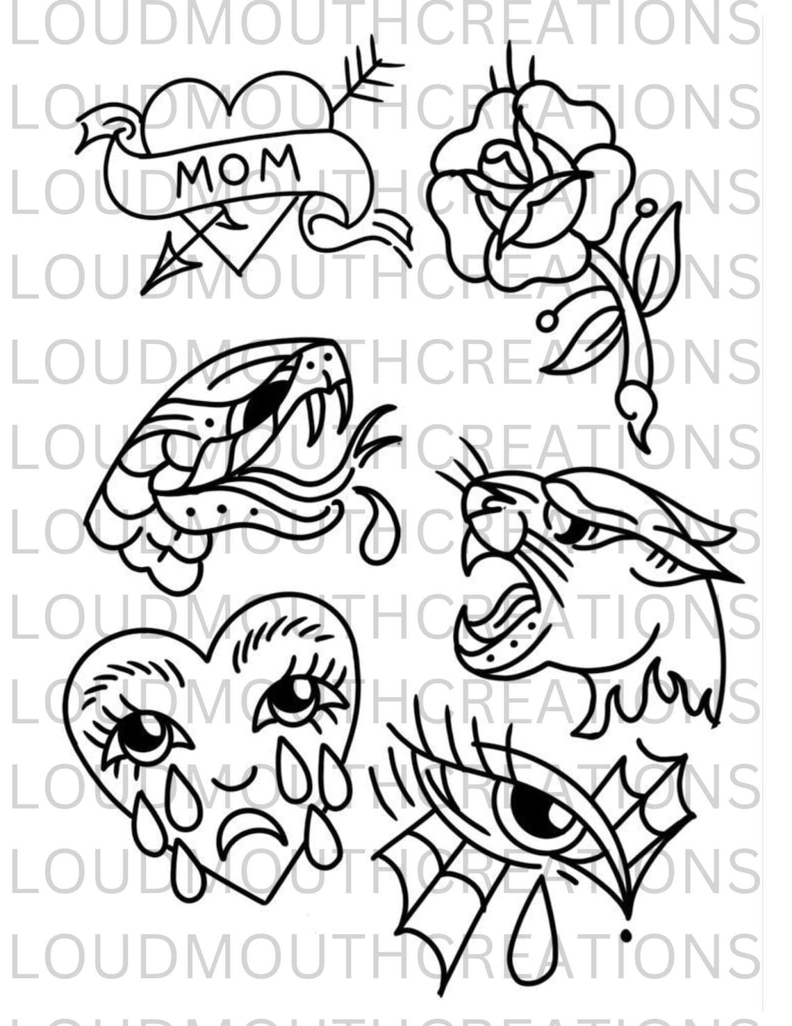 Tattoo Flash Sheet 1 - Etsy