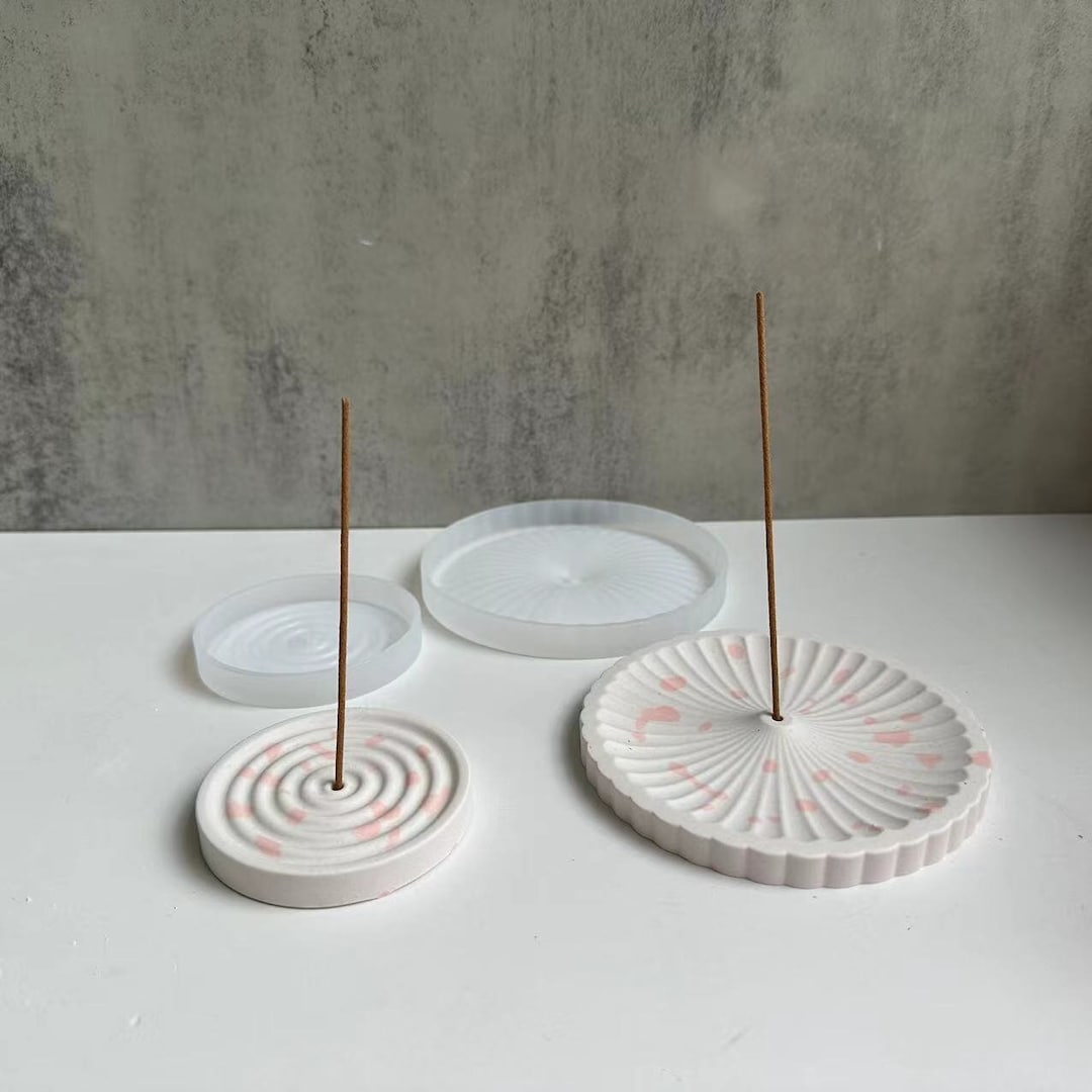 Concrete Round Incense Holder Mold Concrete Cement Insert Mold ...