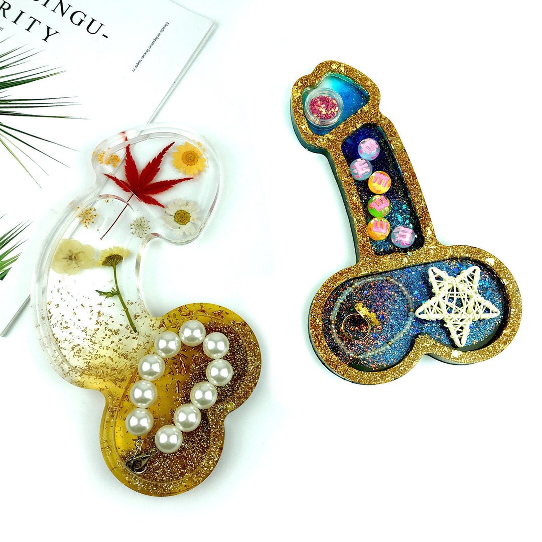 Large Penis Shape Trinket Tray Molds, DIY Dicks Concrete Cement ...