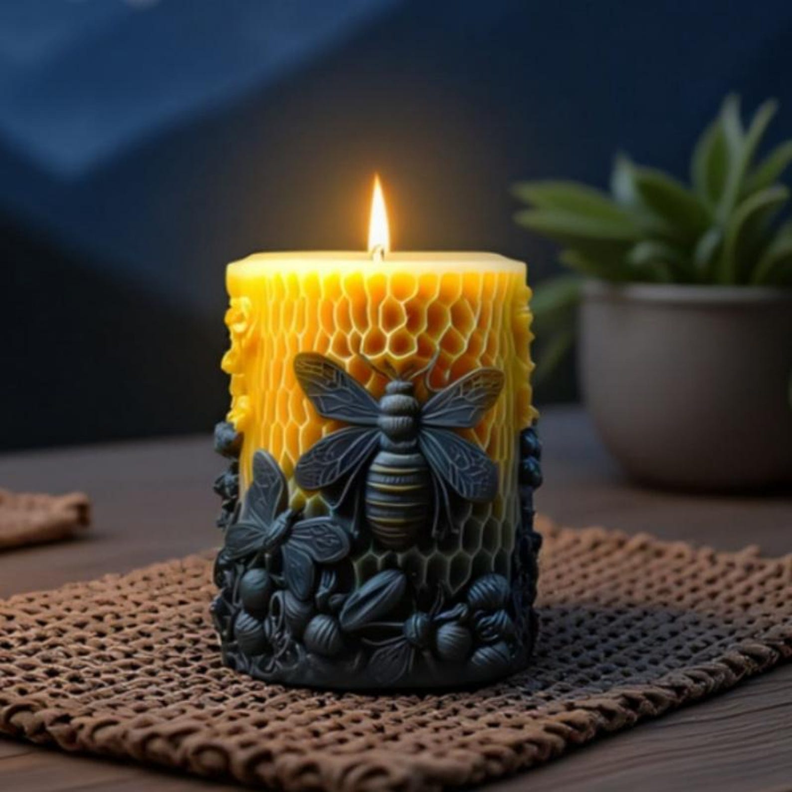 Honey Bee Candle Silicone Mold-honeycomb Bee Pillar Candle Mold ...
