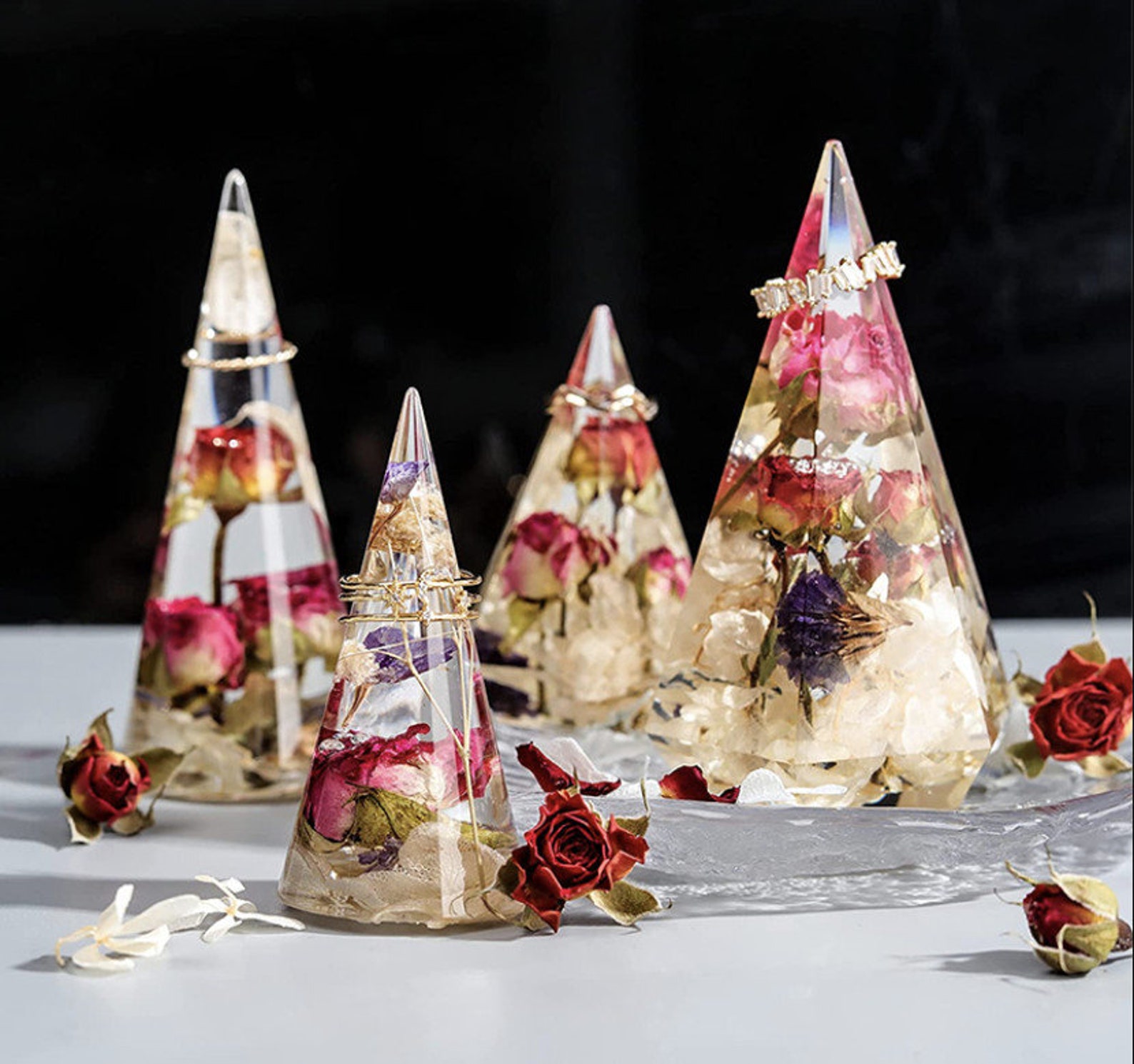 Sharp Cone Resin Mold-cone Ring Holder Mold-shiny Cone Silicone Mold ...