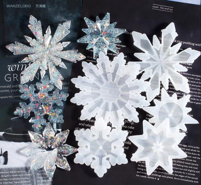 Snowflake Silicone Mold-5 Styles Snowflake Resin Mold-silicone - Etsy