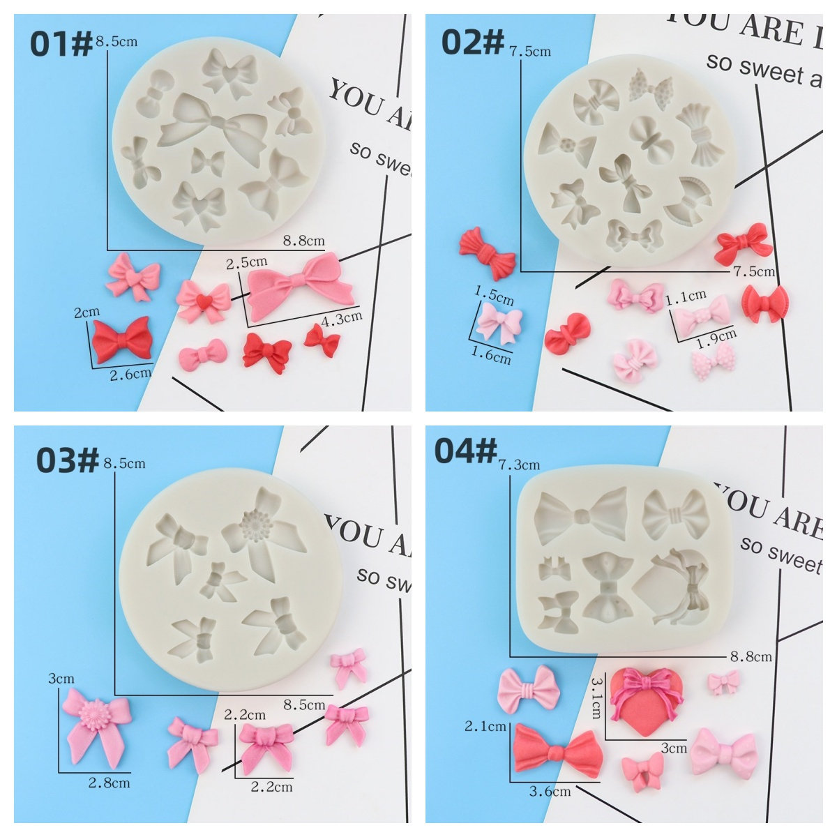 Beautiful Bowknot Silicone Mold-24 Styles Bows Resin Mold-bowknot ...