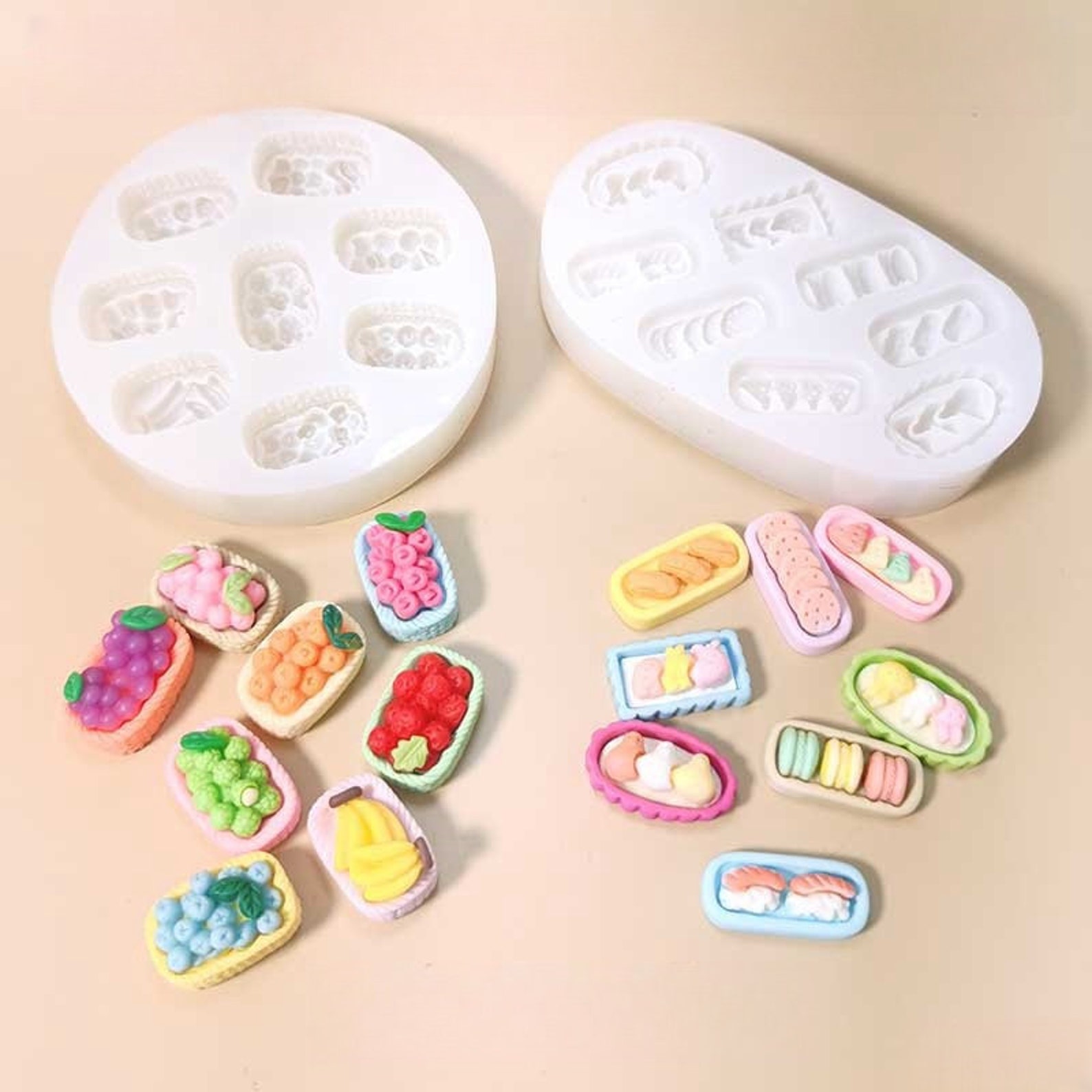 3D Fruit Basket Silicone Mold-miniatures Dessert Food Resin Mold ...