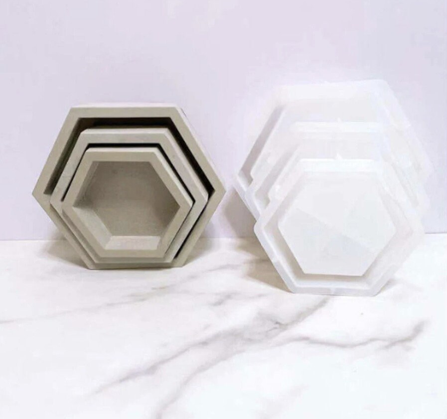 Hexagon Cement Storage Box Silicone Molds Concrete Molds - Etsy
