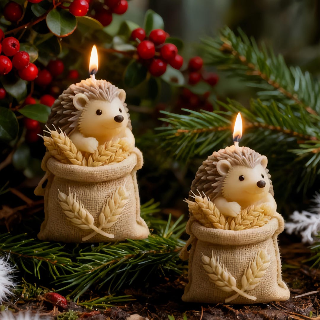 Hedgehog Candle Silicone Mold-hedgehog Lucky Bag Candle Mold-hedgehog ...