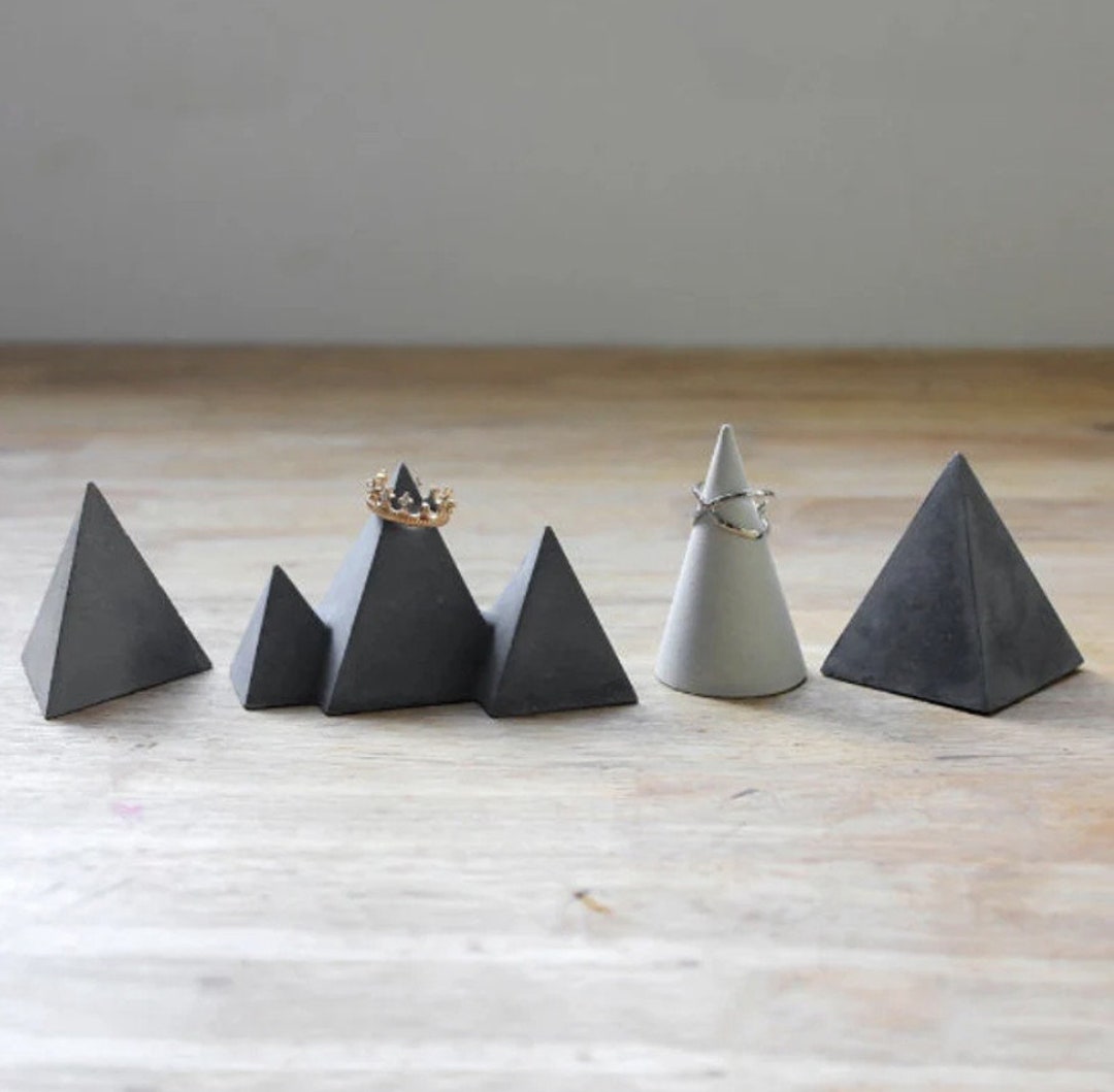 Pyramid Shape Ring Holder Mold Concrete Silicone Mold Home Decoration ...