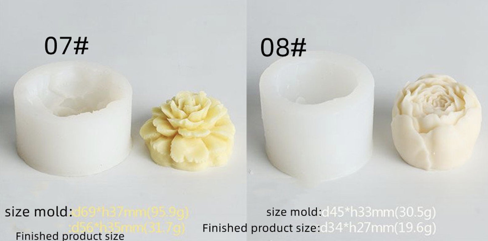 3D Rose Silicone Mold-9 Styles Flower Resin Molds-peony Candle - Etsy