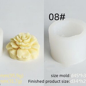 3D Rose Silicone Mold-9 Styles Flower Resin Molds-peony Candle Mold ...