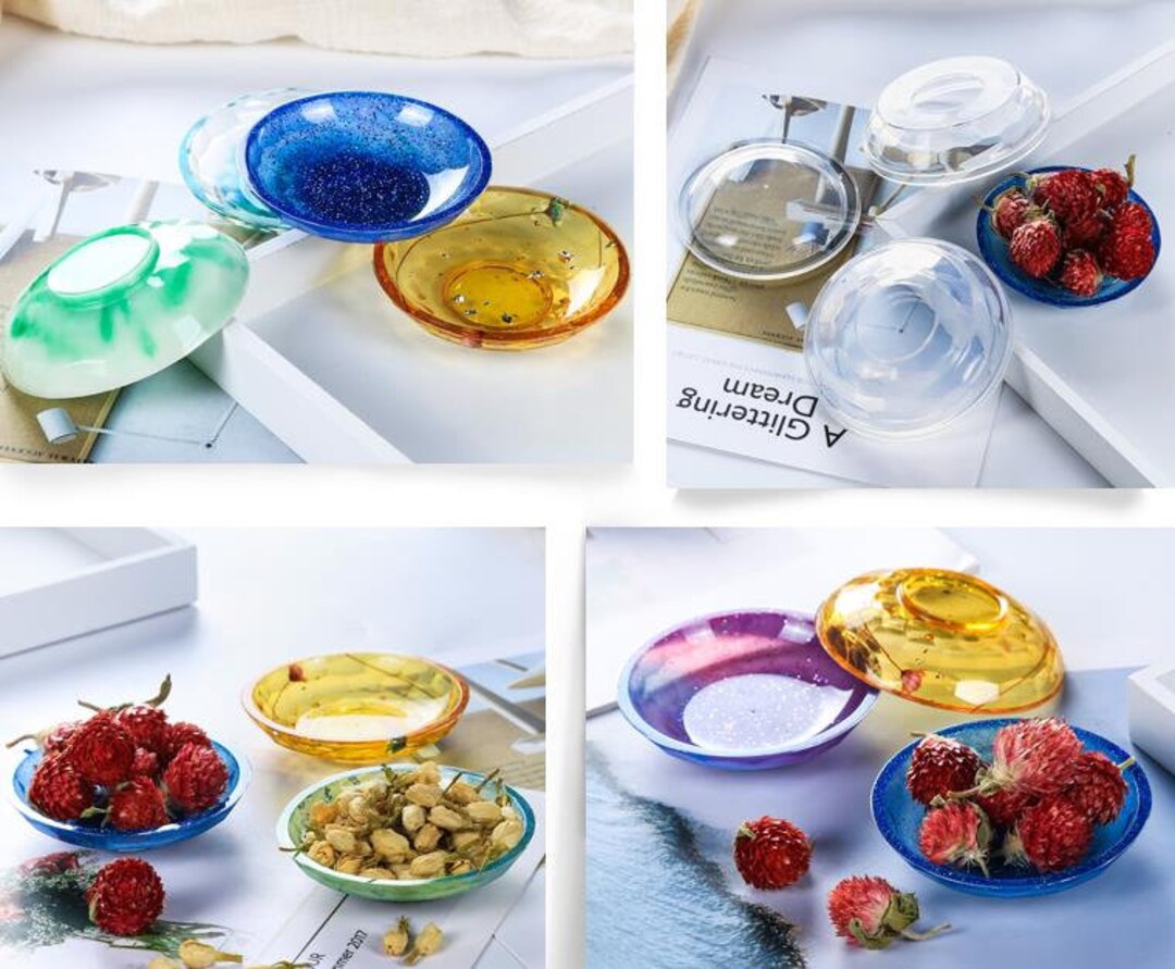 65x15mm Diamond Round Plate Mold Silicone Mold Dish Resin Molds Jewelry ...