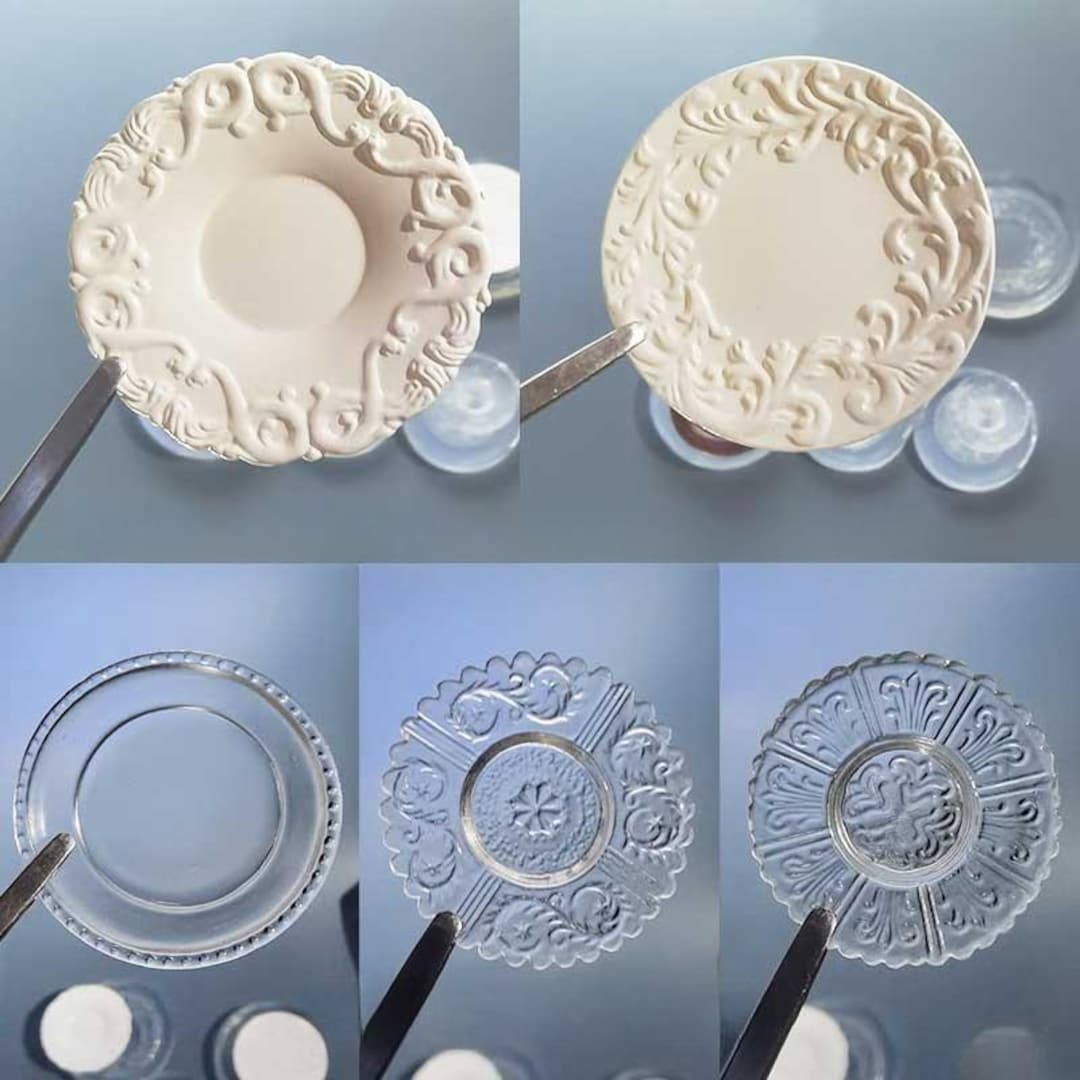 Embossed Dish Silicone Mold-miniature Plate Resin Mold-mini Dinner ...