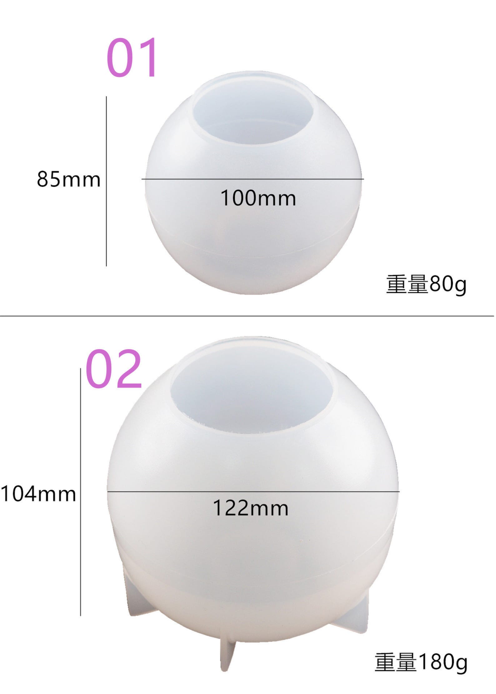 Large Round Ball Candlestick Resin Mold-crystal Spherical - Etsy