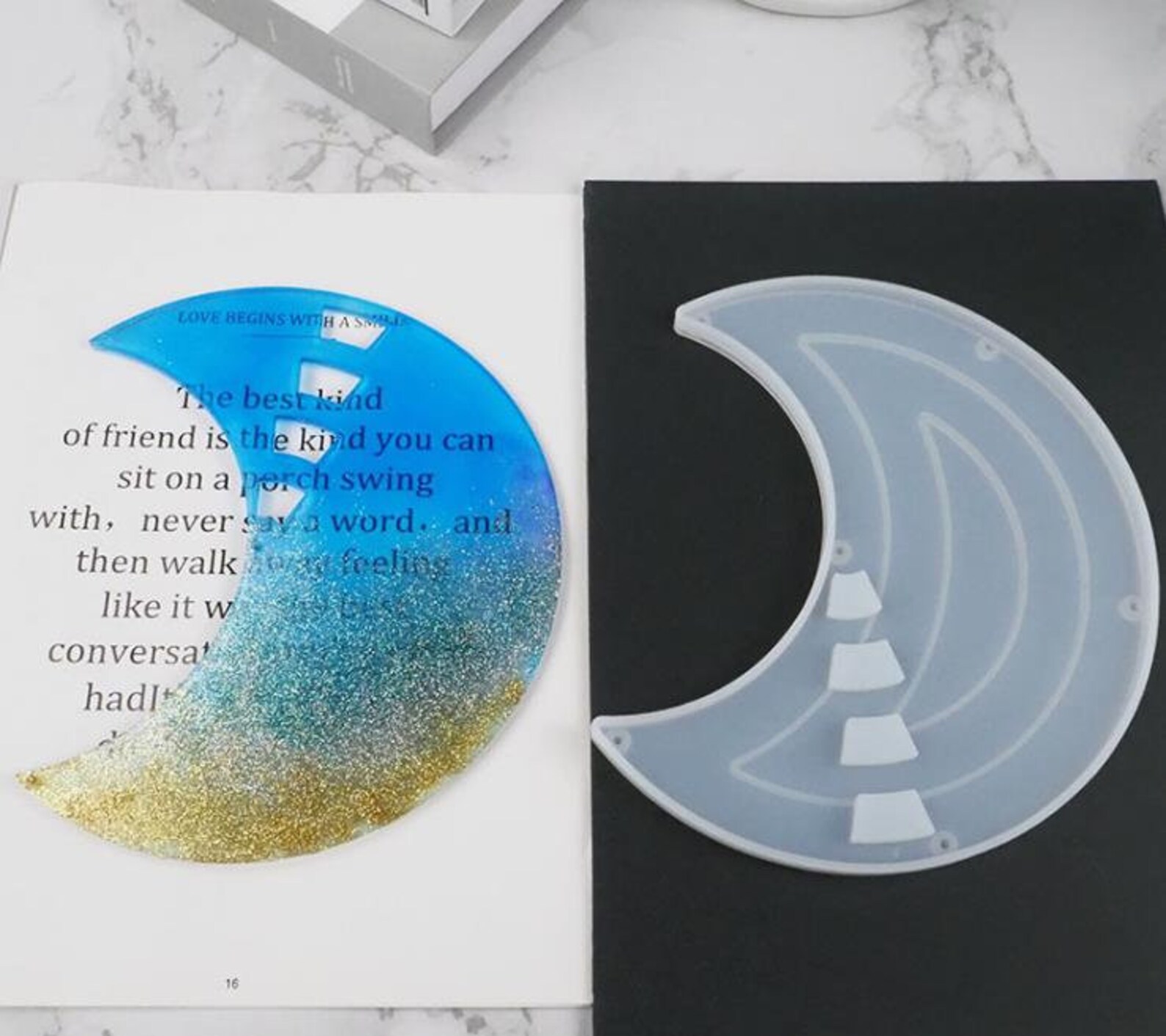 Perpetual Calendar Silicone Mold Resin Moon Phase Round - Etsy