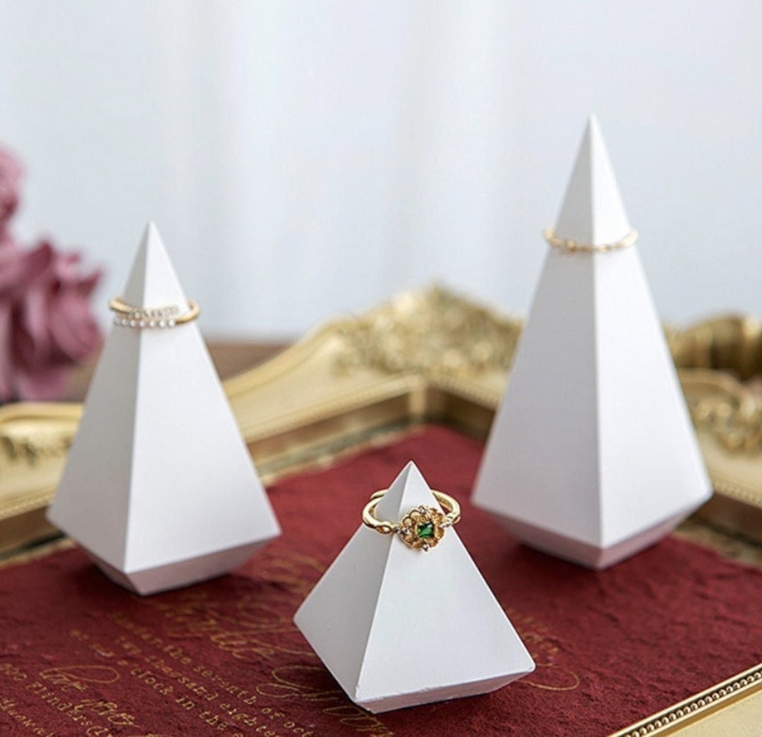 Concrete Ring Cone Holder Mold Pyramid Diamond Mold Cone Silicone Mold ...