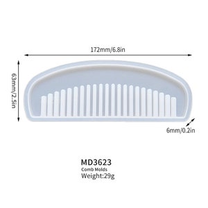 4 Styles Comb Resin Molds/hair Comb Resin Mold, Bath Comb Silicone Mold ...