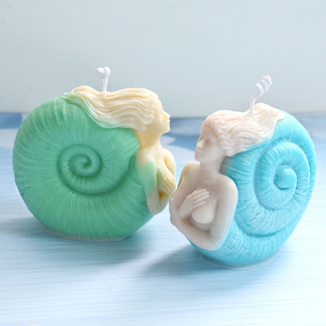 Conch Girl Candle Mold-beautiful Girl Silicone Mold-seashell Plaster ...
