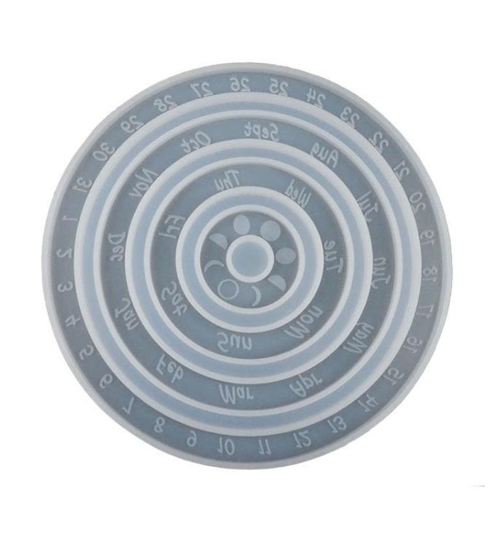 Perpetual Calendar Silicone Mold Resin, Moon Phase Round Calendar Resin ...