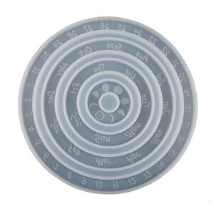 Perpetual Calendar Silicone Mold Resin, Moon Phase Round Calendar Resin ...