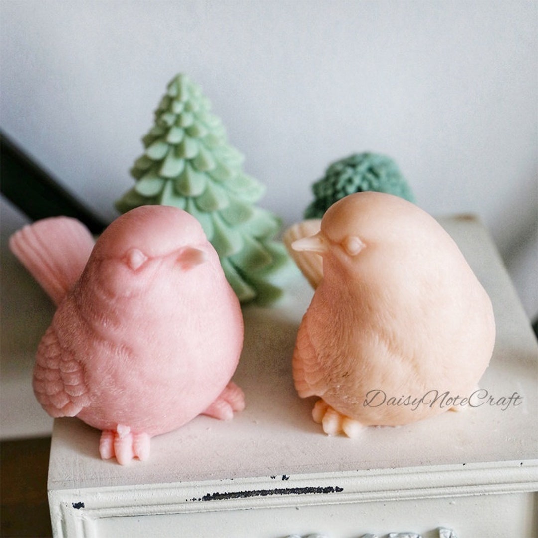 3D Bird Silicone Candle Mold-cute Bird Plaster/concrete Mold-bird ...