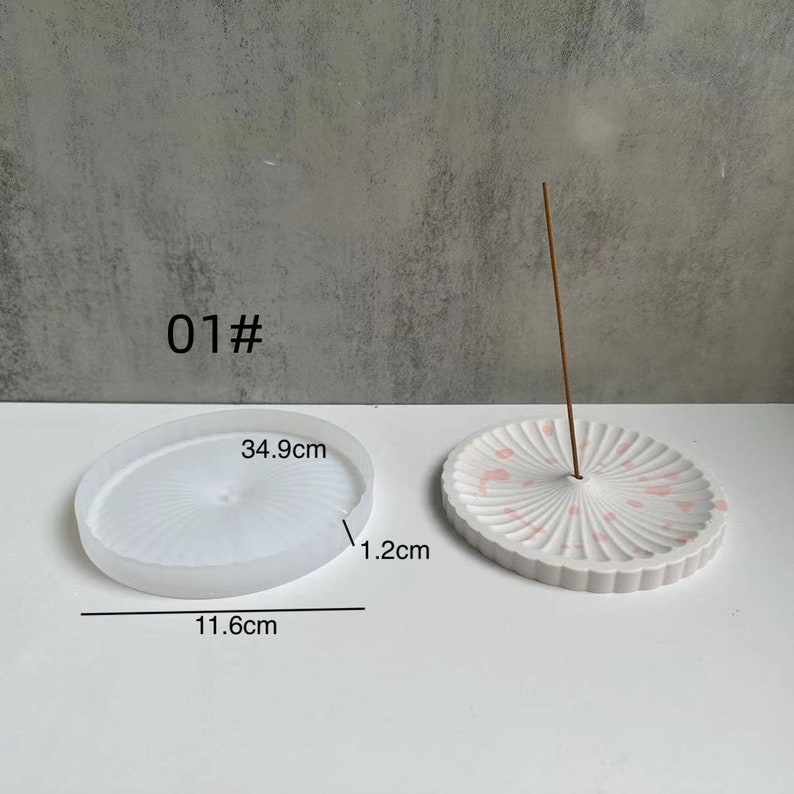 Concrete Round Incense Holder Mold Concrete Cement Insert Mold ...