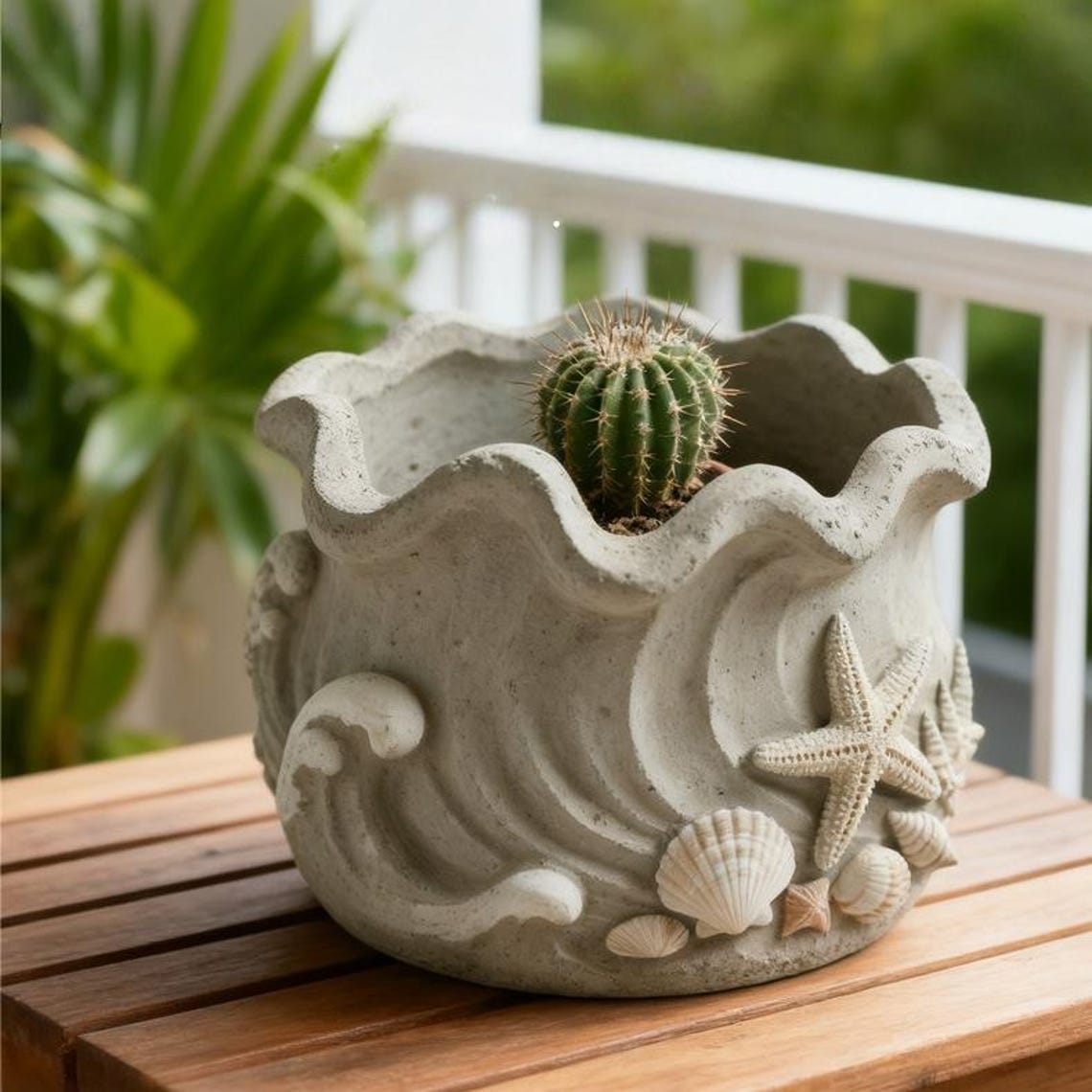 Waves Candle Cup Silicone Mold-starfish Shell Relief Candle Jar Mold ...