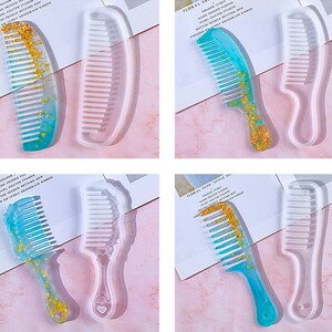 4 Styles Comb Resin Molds/hair Comb Resin Mold, Bath Comb Silicone Mold ...