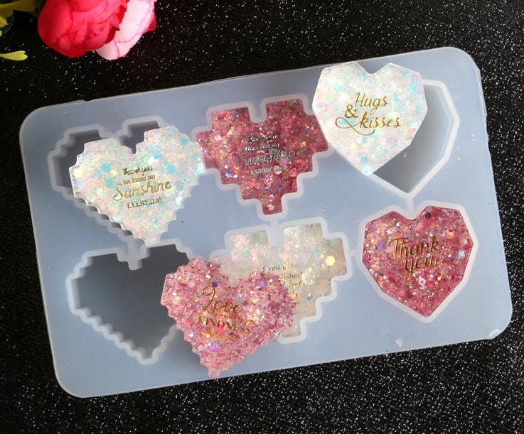 Heart Resin Mold Geometric Heart Silicone Mold Heart Pendant - Etsy UK