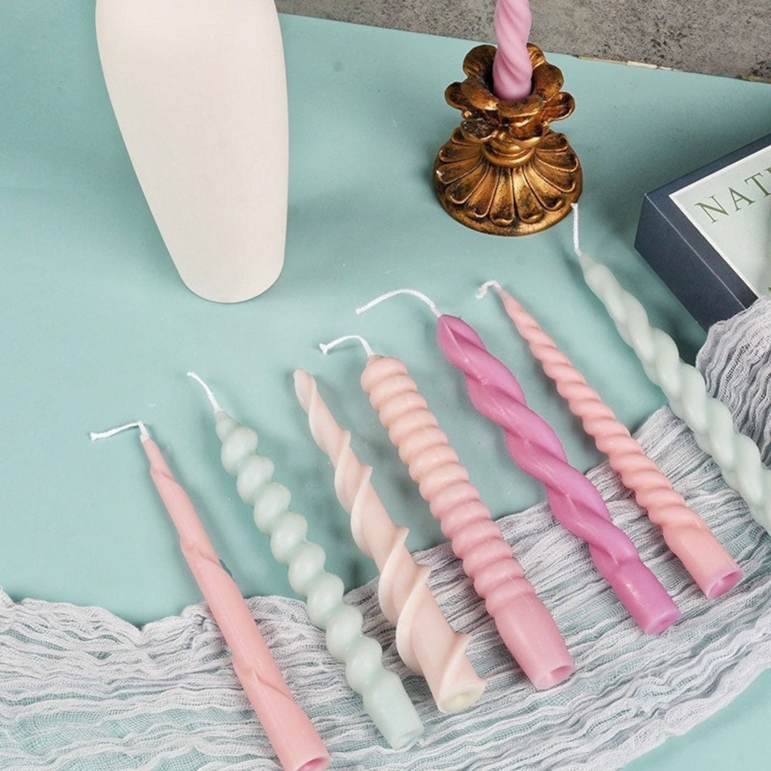 Thread Candle Mold-spiral Long Rod Silicone Mold-spiral Pillar Candle ...