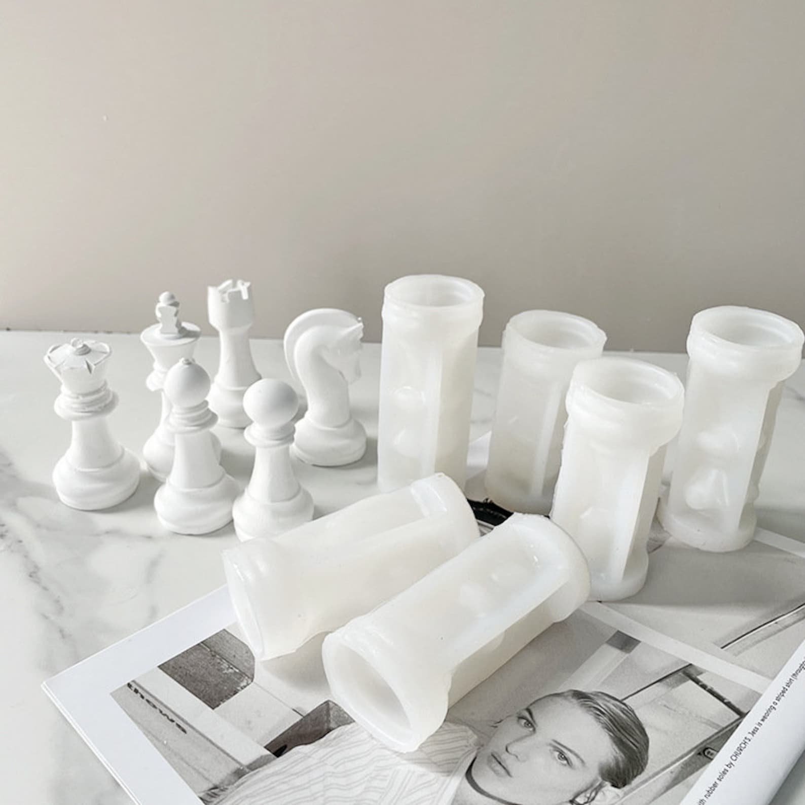 Large Silicone Chess Mold-concrete Cement Plaster Chess Mold-chess ...