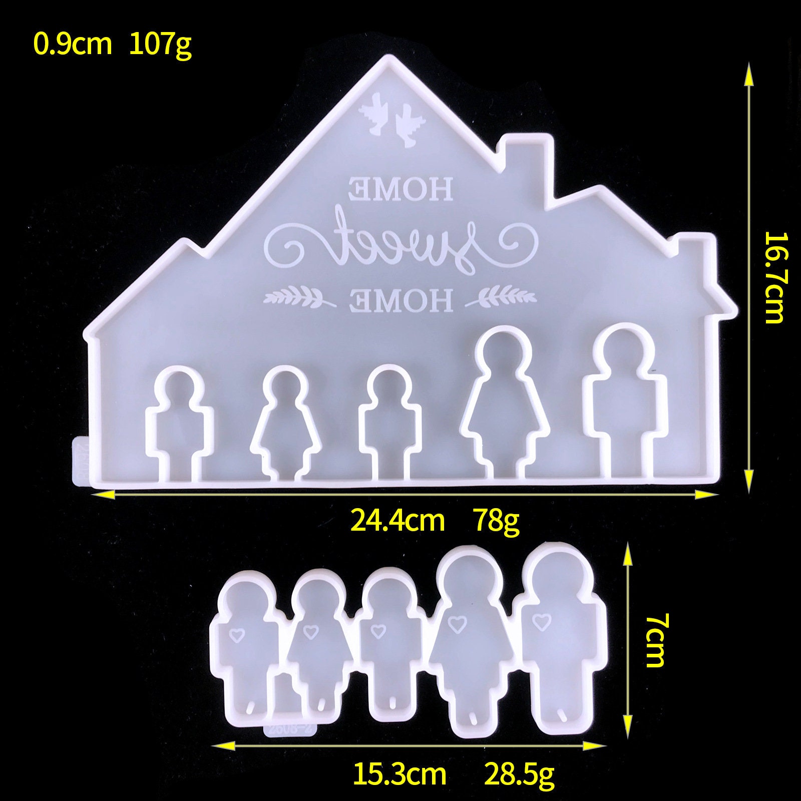 House Shape Key Holder Silicone Mold,entrance Hook Resin Mold, Storage ...