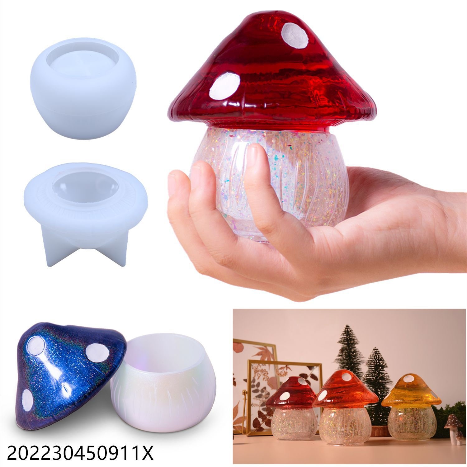Cute Mushroom Storage Box Epoxy Resin Mould Concrete Silicone - Etsy