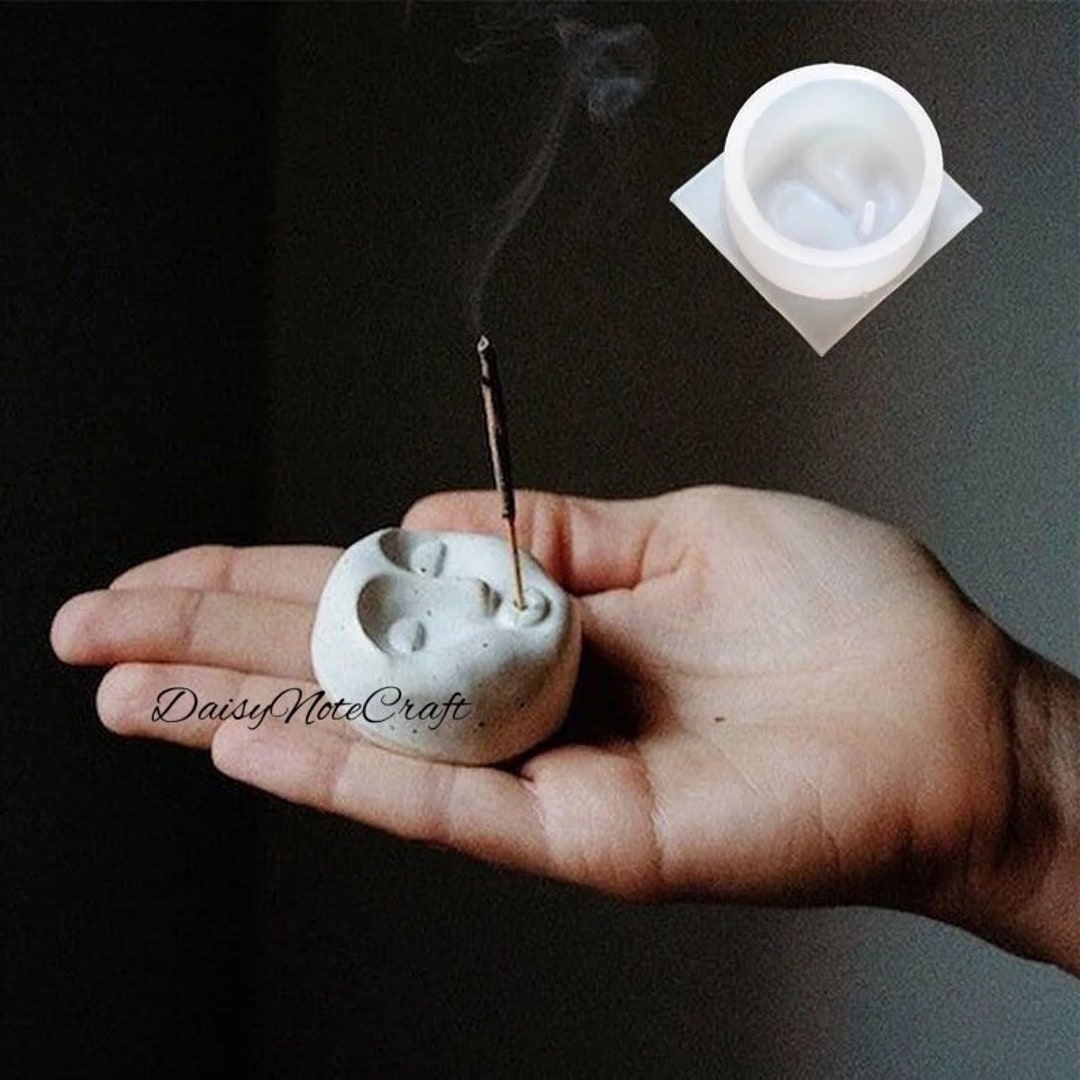 Human Face Concrete Incense Holder Molds/human Face Cement Silicone ...