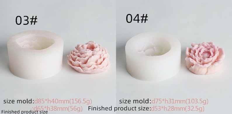 3D Rose Silicone Mold-9 Styles Flower Resin Molds-peony Candle - Etsy