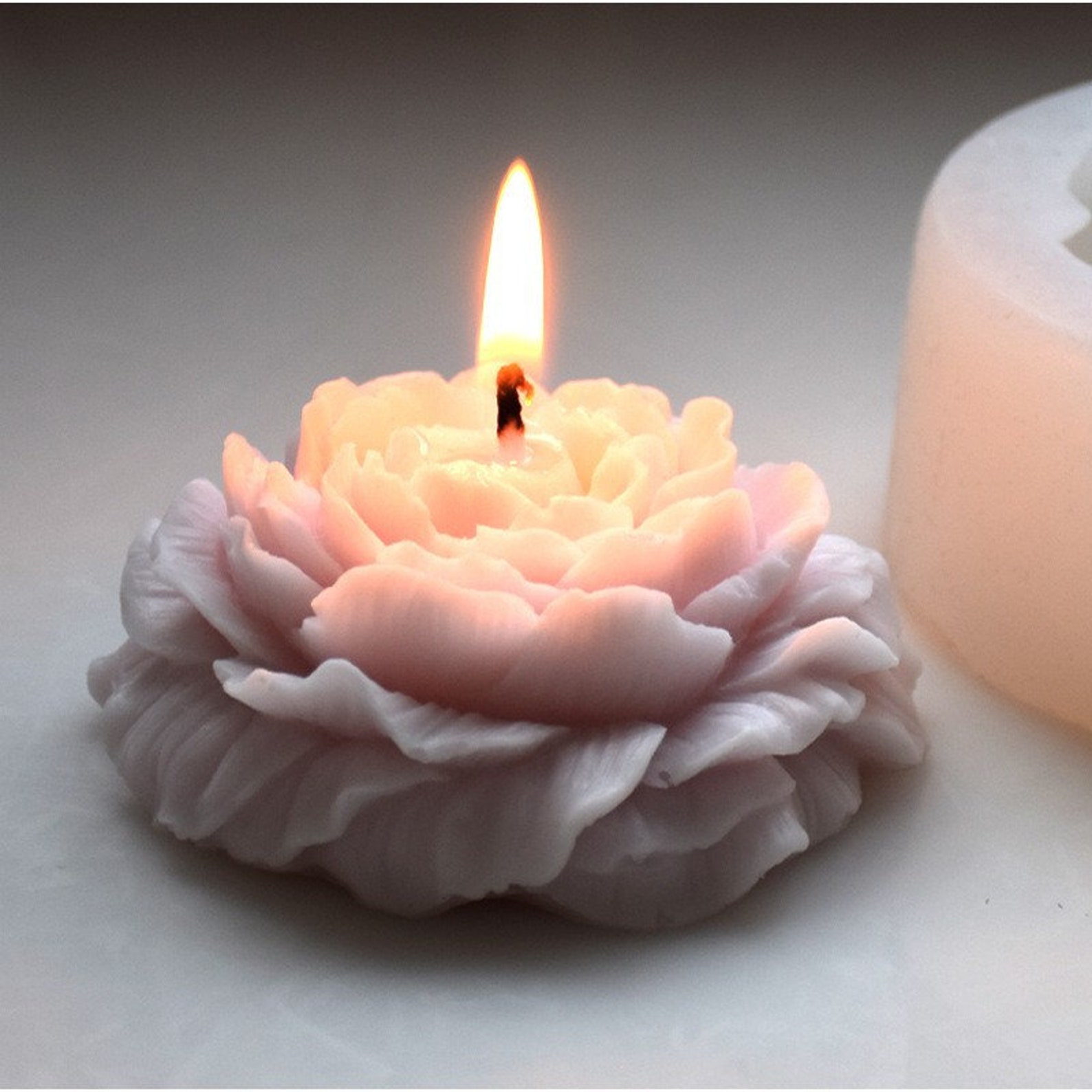 3D Peony Candle Silicone Mold-large Peony Candle Mold-peony Flower ...