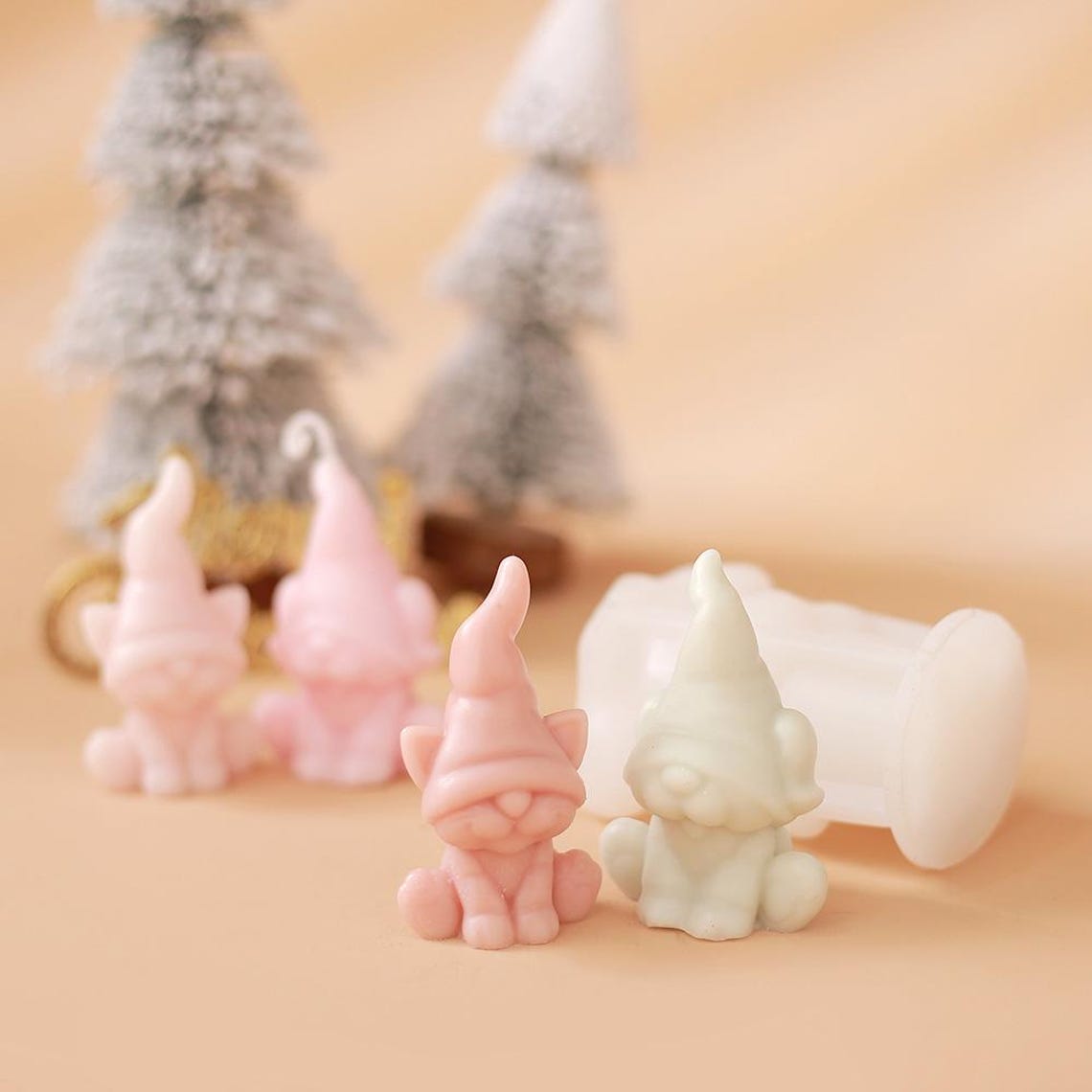 Christmas Tree Candle Silicone Mold-christmas Dwarf Candle Mold-cute ...