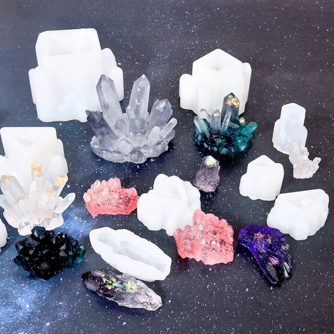 11 Styles Crystal Silicone Mold-crystal Cluster Resin Mold-quartz ...