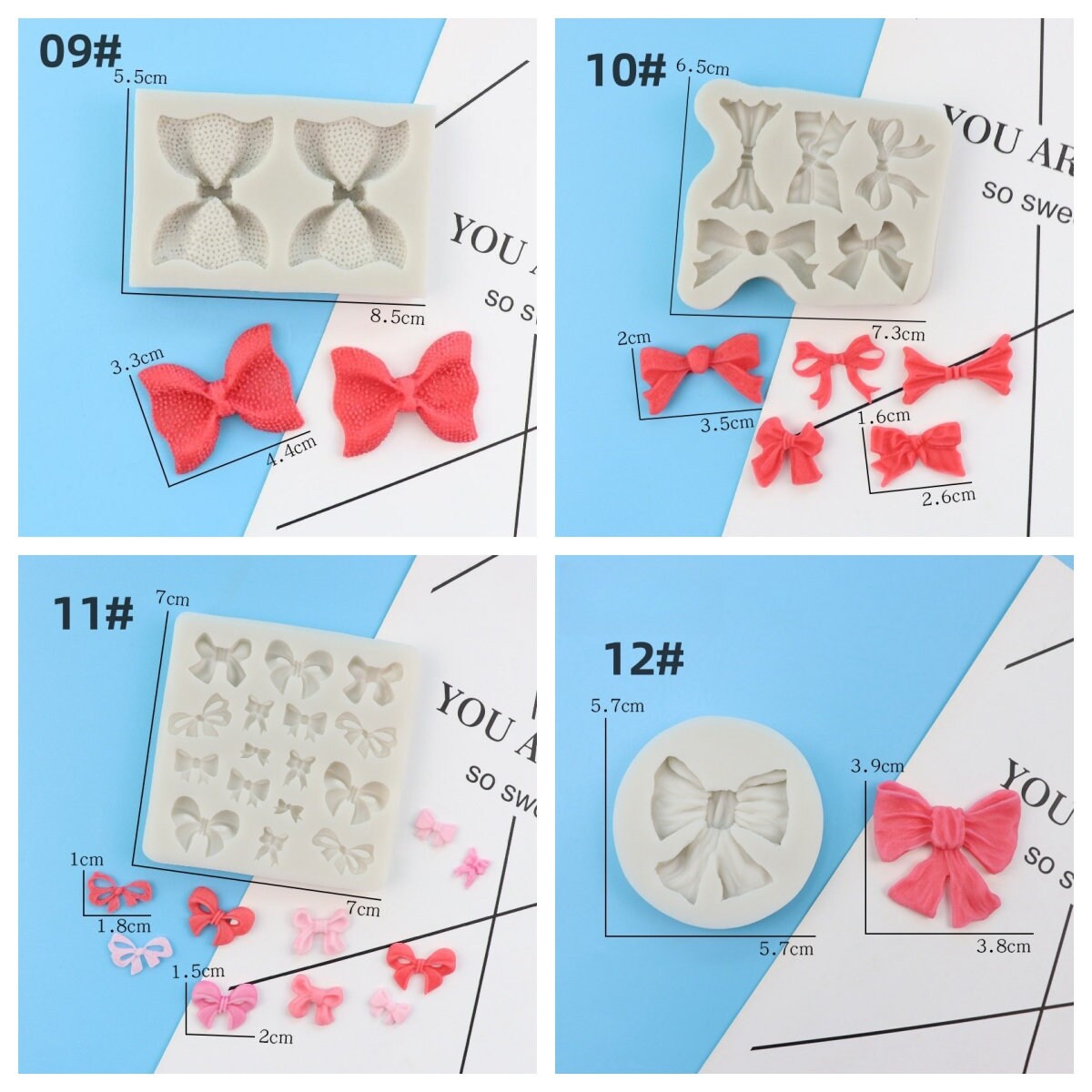 Beautiful Bowknot Silicone Mold-24 Styles Bows Resin Mold-bowknot ...