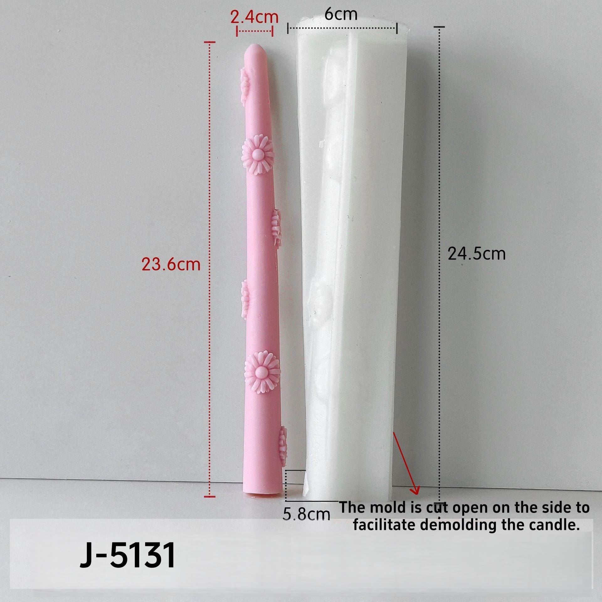 9 Style Long Taper Candle Silicone Mold,long Flower Pillar Candle Mold ...
