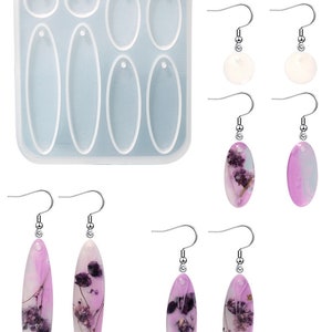 11 Styles Geometric Earring Resin Mold-silicone Earring Molds-diy Epoxy ...