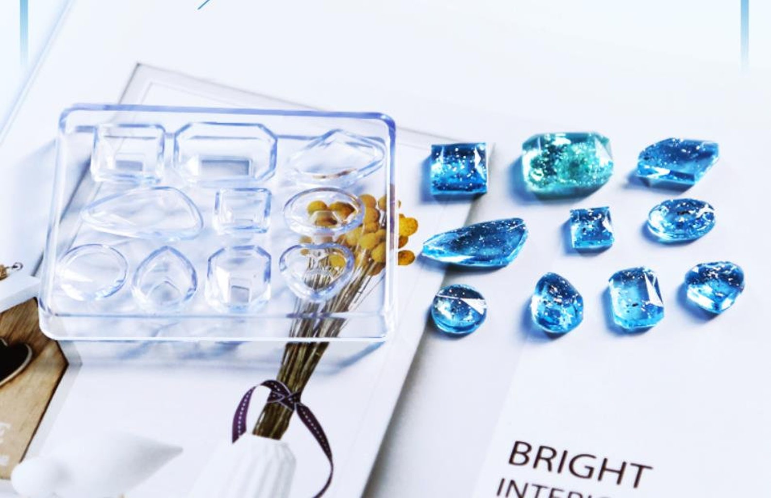 Many Shapes Gem Resin Mold-gem Earrings Silicone Mold-crystal Gem Mold ...