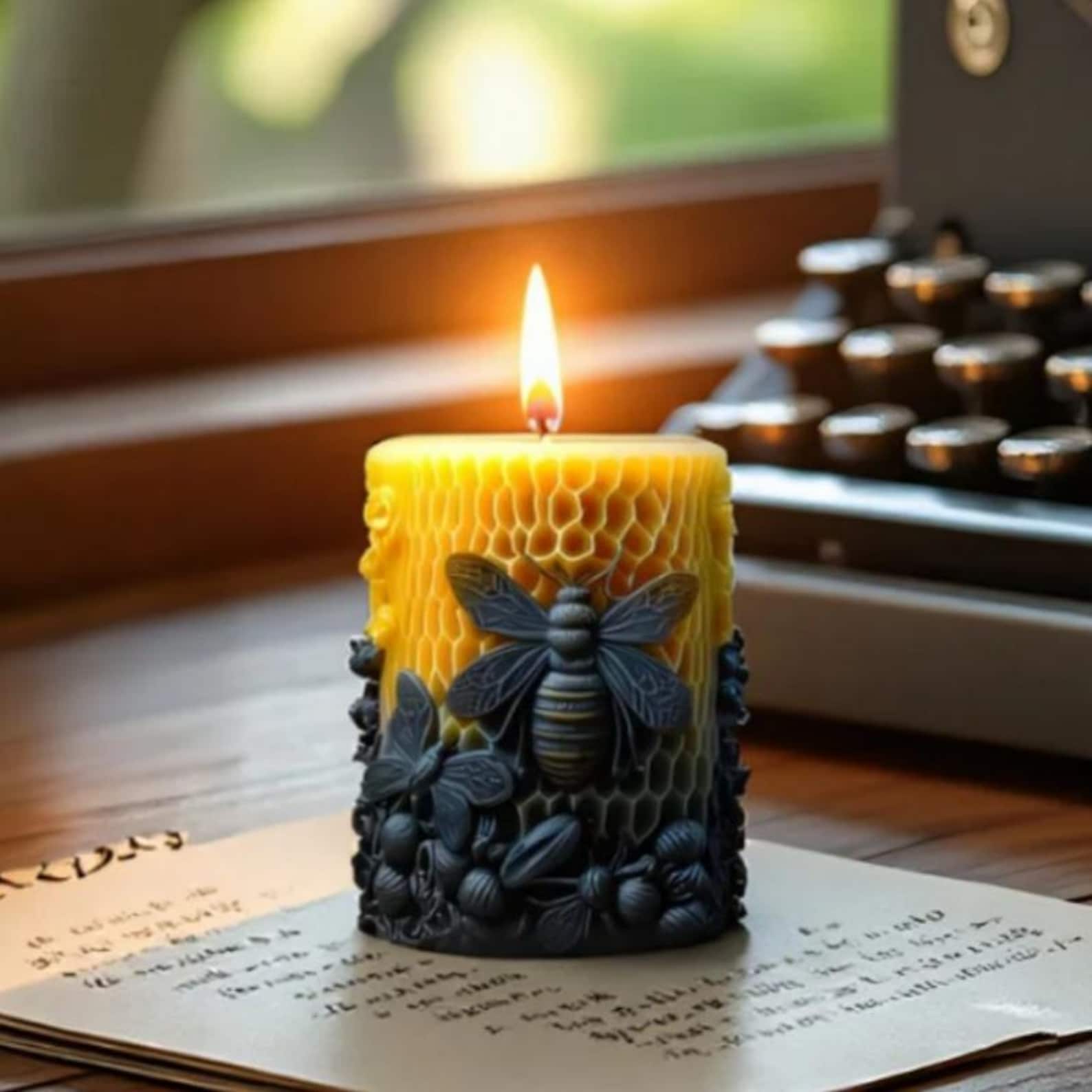 Honey Bee Candle Silicone Mold-honeycomb Bee Pillar Candle Mold ...
