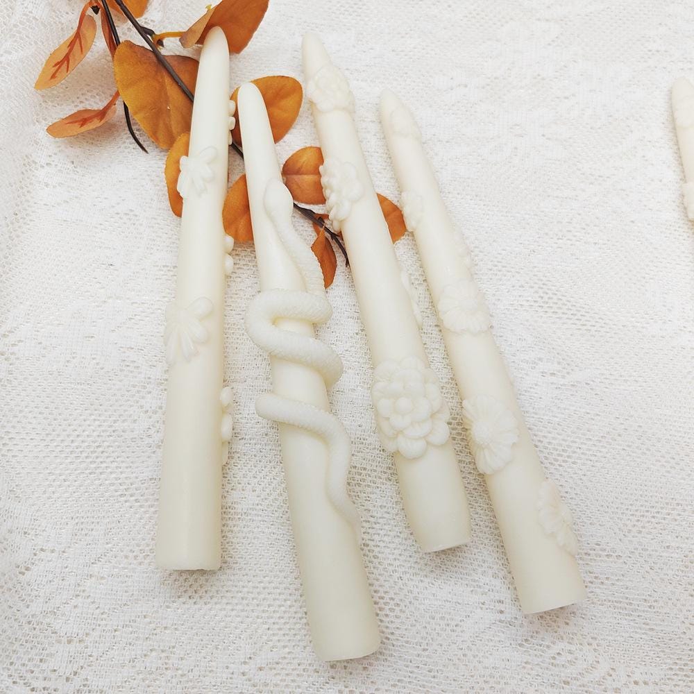 Embossed Snake Candle Silicone Mold-flower Long Candle Mold-sphere ...