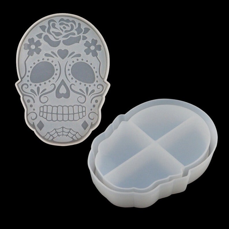 Resin Halloween Skull Boy Head Storage Box With Lid Mold Large - Etsy