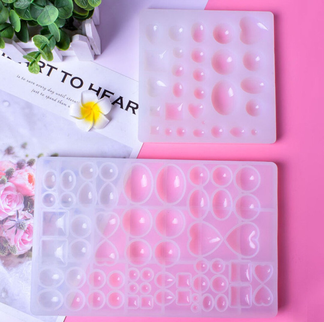 Diamond Gem Silicone Mold-semicircle Gemstone Pendant Resin Mold-gem ...