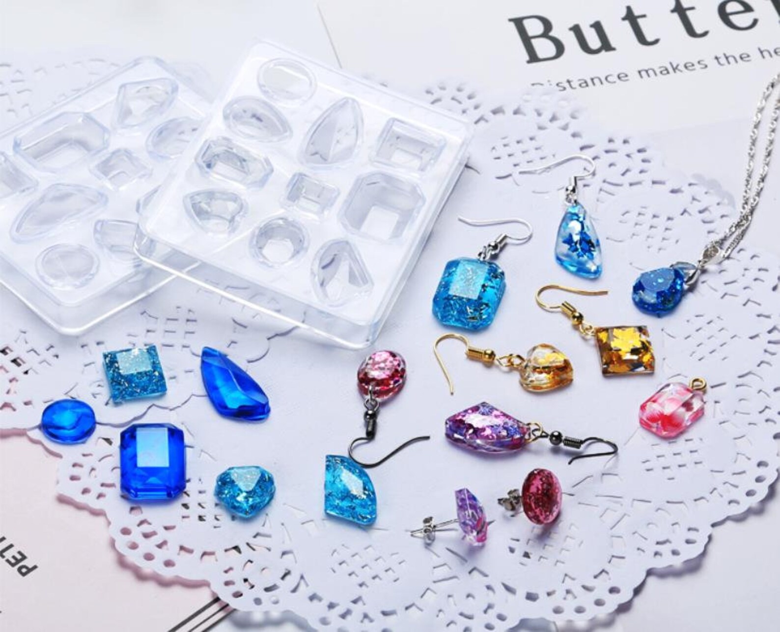 Many Shapes Gem Resin Mold-gem Earrings Silicone Mold-crystal - Etsy
