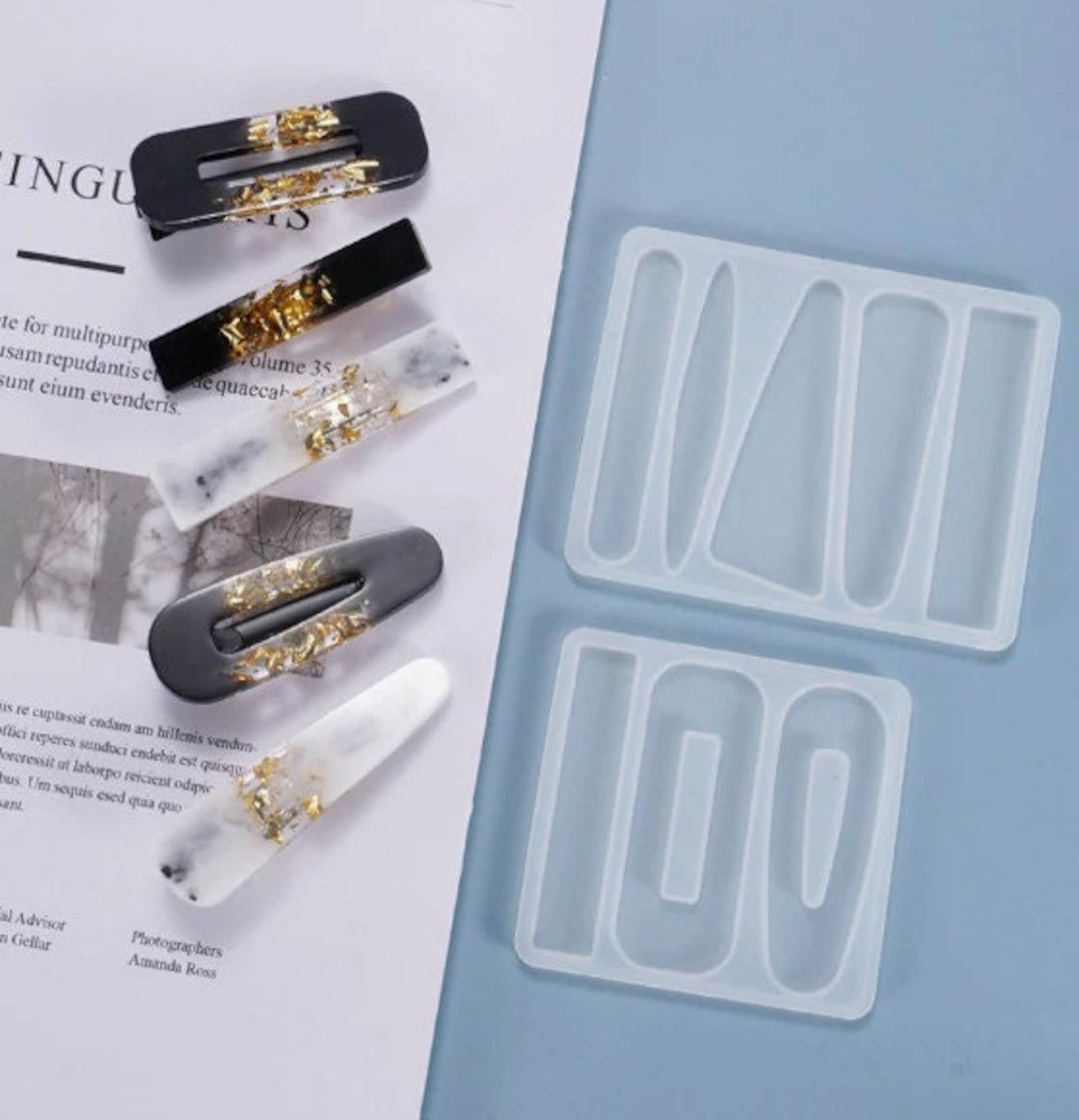 Silicone Mold Hair Clips for Resin Molds Hair Barrette UV Epoxy Resin ...