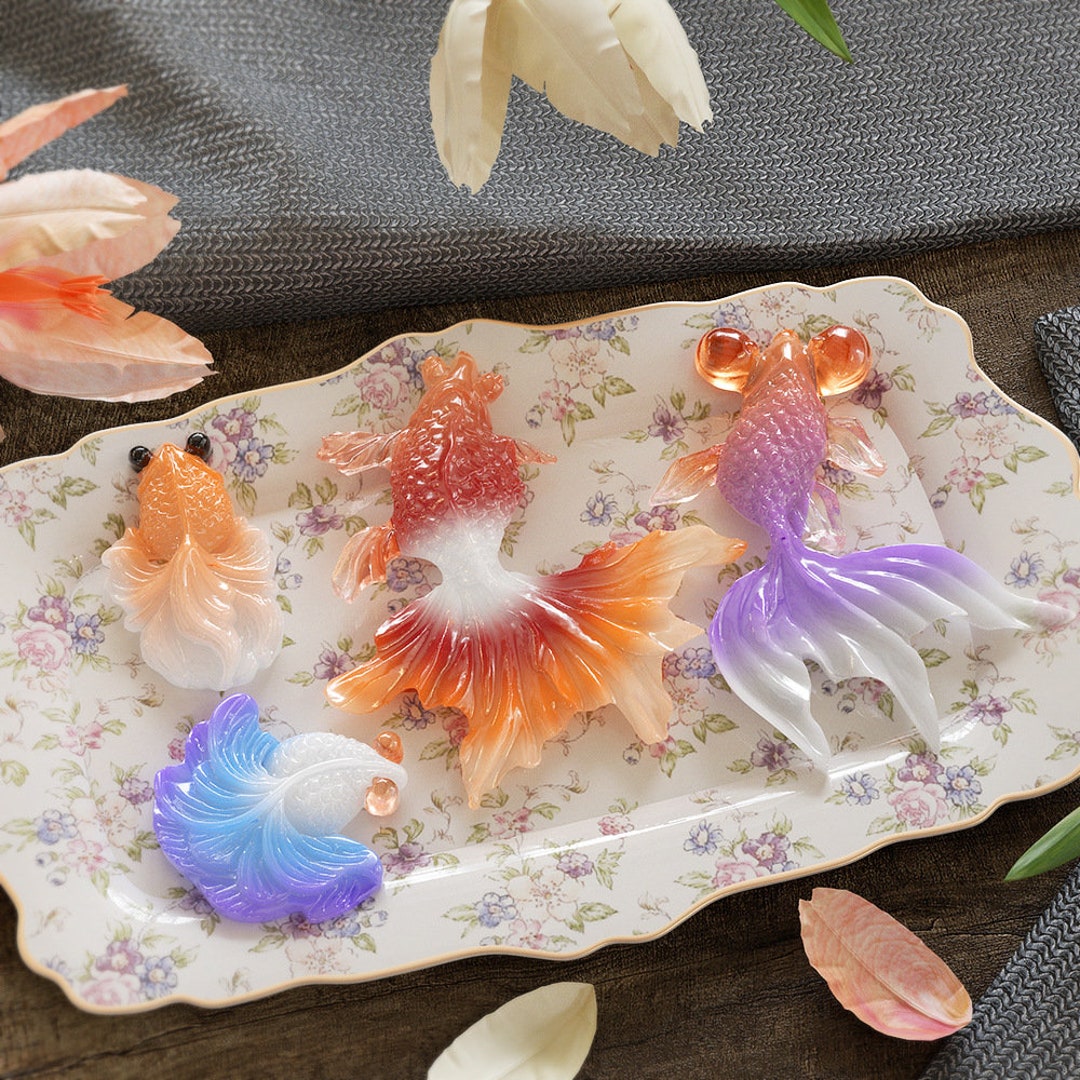 4 Styles Goldfish Silicone Mold-cute Goldfish Resin Mold-goldfish ...