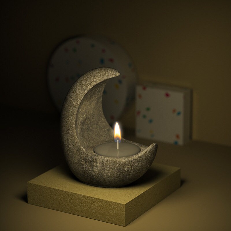Moon Cradle Candle Holder Mould Concrete Candle Jar Mold Moon - Etsy
